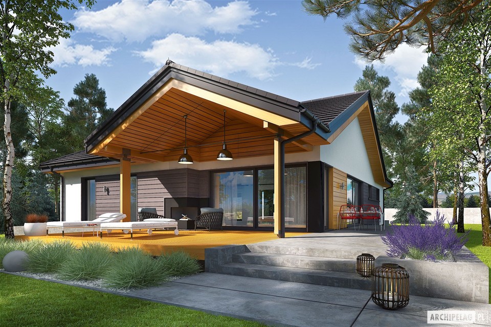 Domy z dużymi tarasami - pięć gotowych projektów - Dom