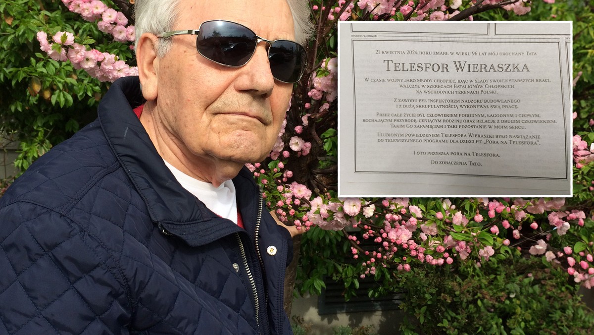 Nietypowy nekrolog poruszył internautów. Córka Telesfora Wieraszki ...