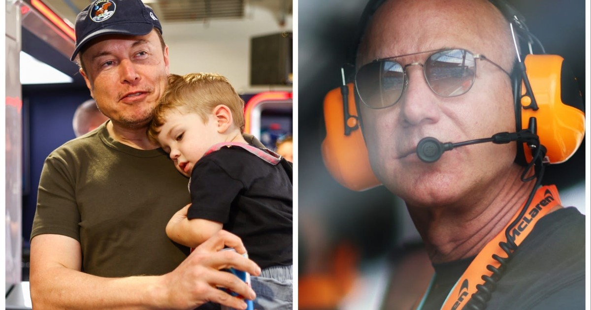 Billionaire rivals Elon Musk and Jeff Bezos showed up as VIPs at the F1 ...