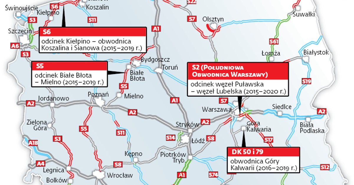 Niektórymi trasami pojedziemy później. Aktualny stan budowy dróg w ...