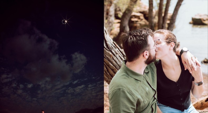 A photographer captured a proposal right as the eclipse reached ...