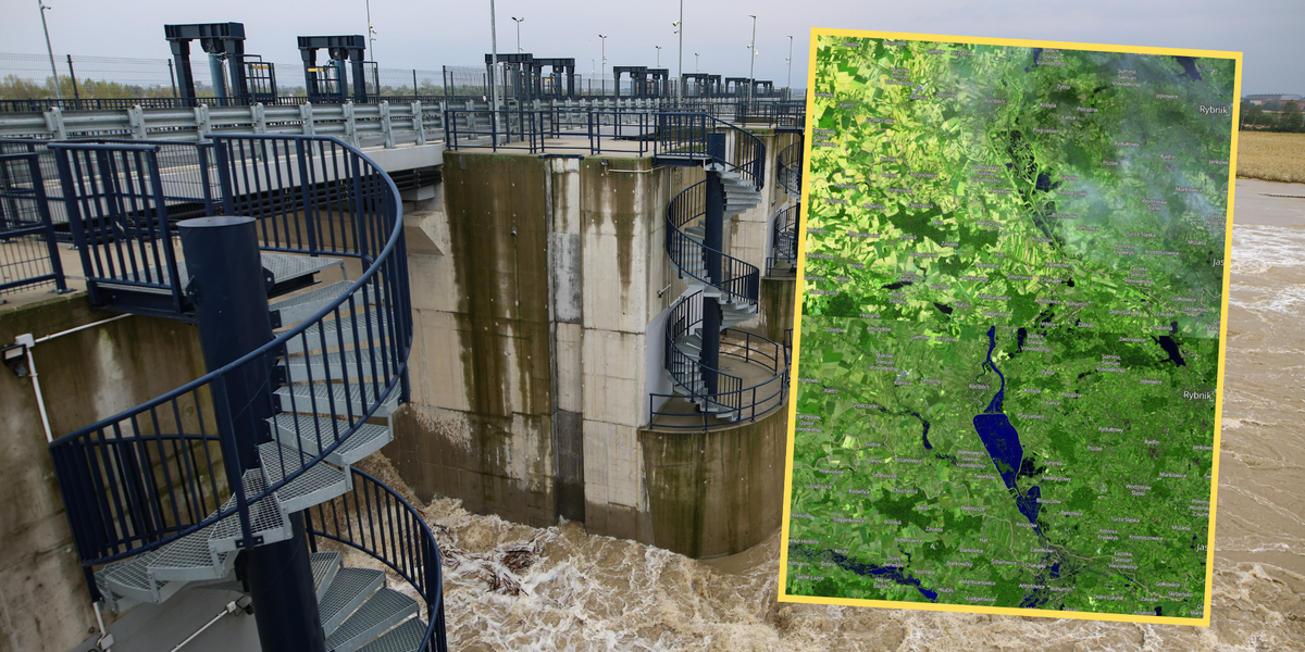 Tak wyglądał zbiornik Racibórz Dolny przed powodzią i w trakcie. Są ...