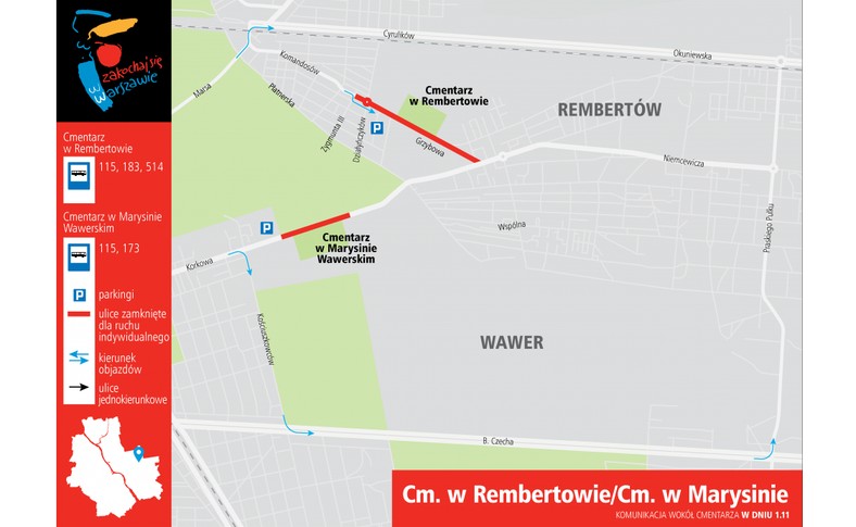 Warszawa. Jak dojechać na cmentarz? Objazdy, parkingi, zamknięte ulice i rozkład jazdy [MAPY ...