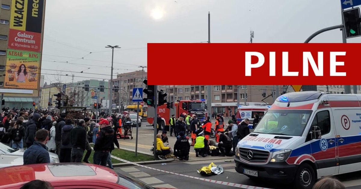 Wypadek w Szczecinie. Kierowca potrącił kilkanaście osób - Wiadomości
