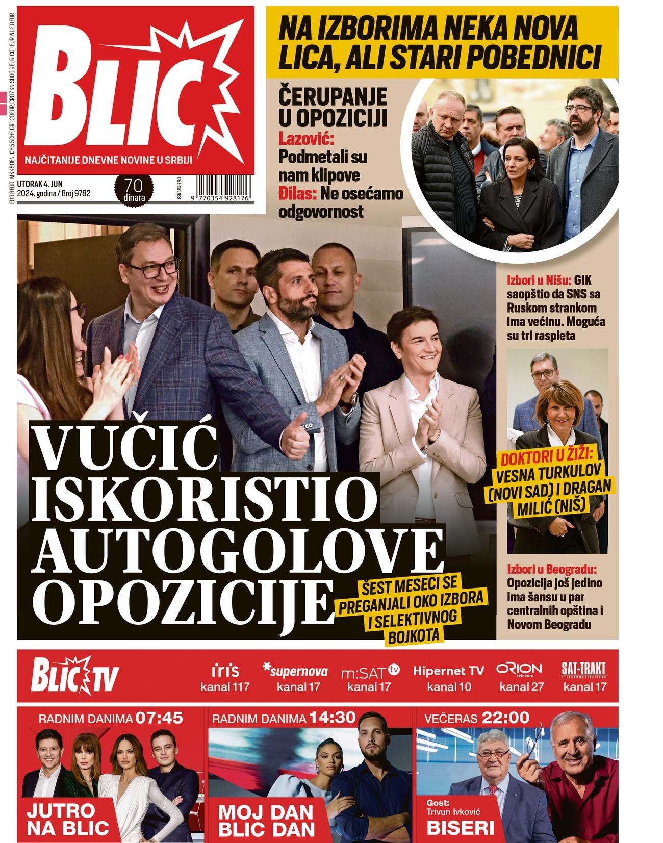 Naslovna strana za 4.6. - Blic