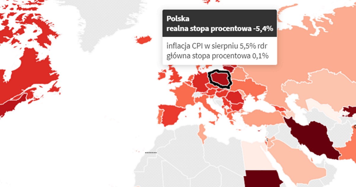 Rekordy NBP. Bardziej ujemne realne stopy procentowe tylko w kilku ...