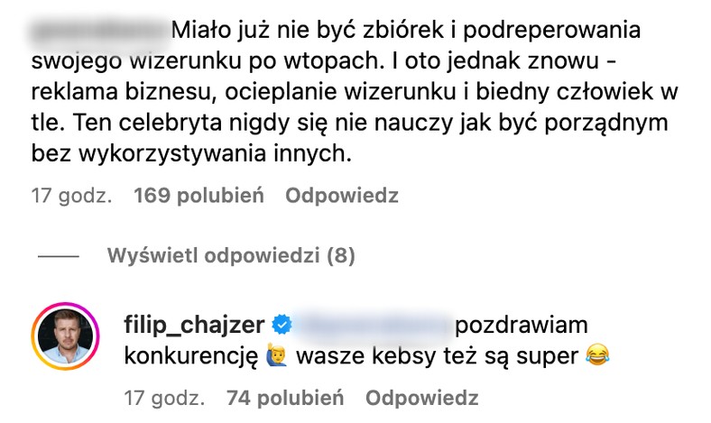 Filip Chajzer reklamuje biznes w nietypowy sposób: widać poziom ...