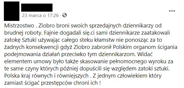 Były szef Zatoki Sztuki zaatakował Ziobrę na Facebooku - Trójmiasto