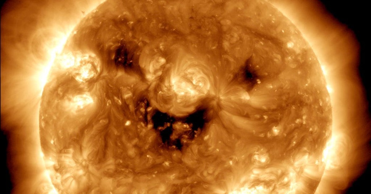 NASA said the sun was seen 'smiling' in a newly released satellite ...