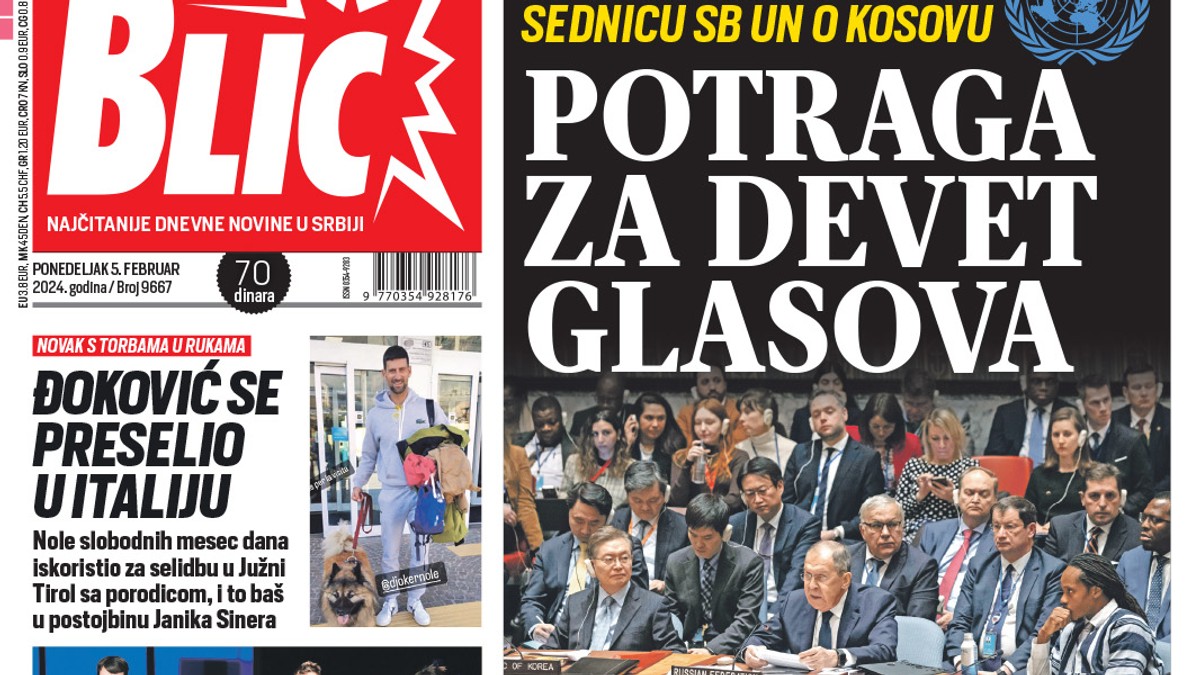 Naslovna strana za 5.2. - Blic