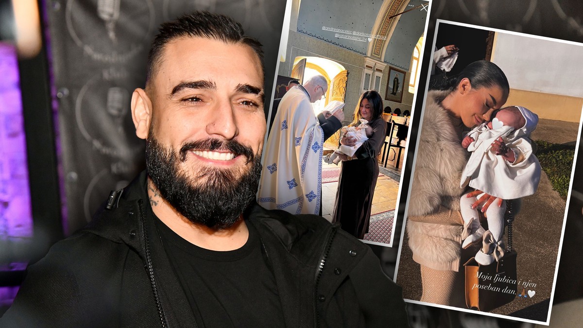 Krštenje ćerke Darka Lazića: Mala Srna u beloj haljini, na glavi mašna ...