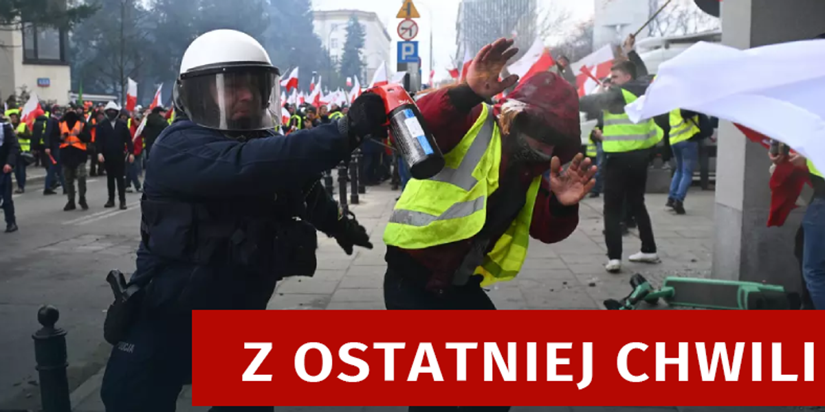Starcia protestujących z policją podczas demonstracji rolników. Kilka ... Starcia protestujących z policją podczas demonstracji rolników. Kilka ...