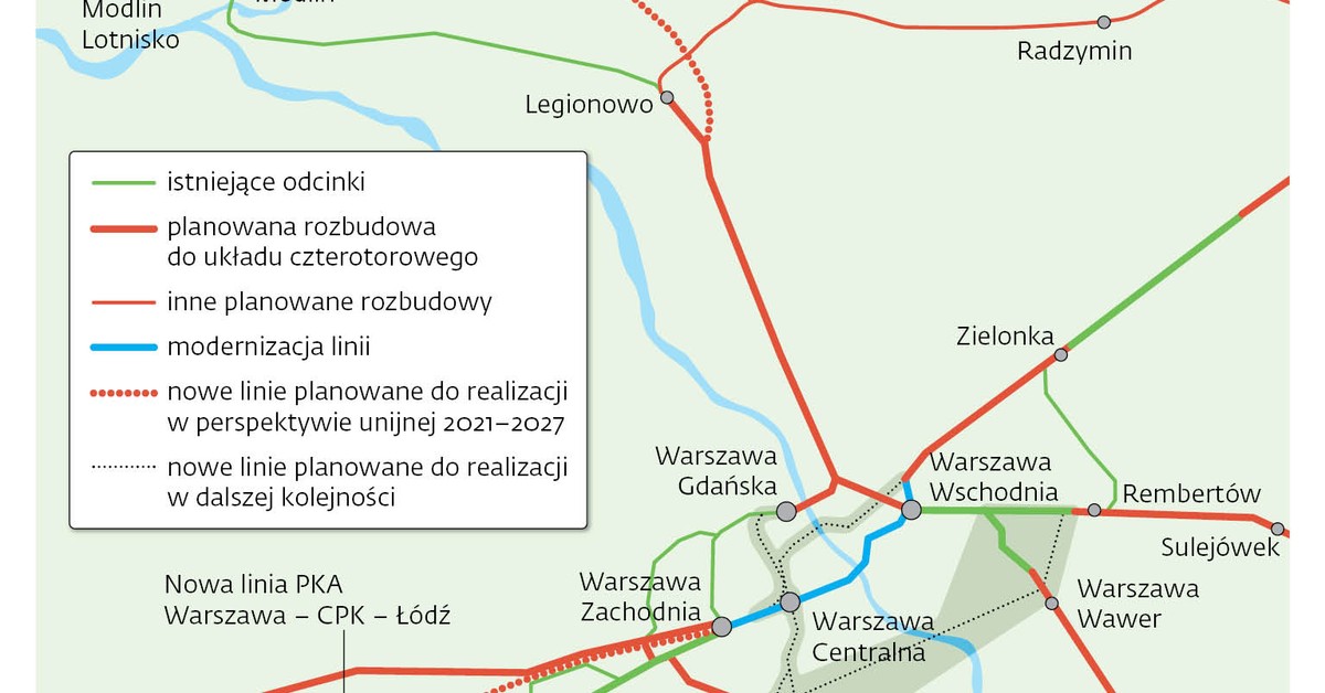 Warszawa z nową siecią kolei? Tak wygląda plan PKP PLK [MAPA] - Forsal.pl