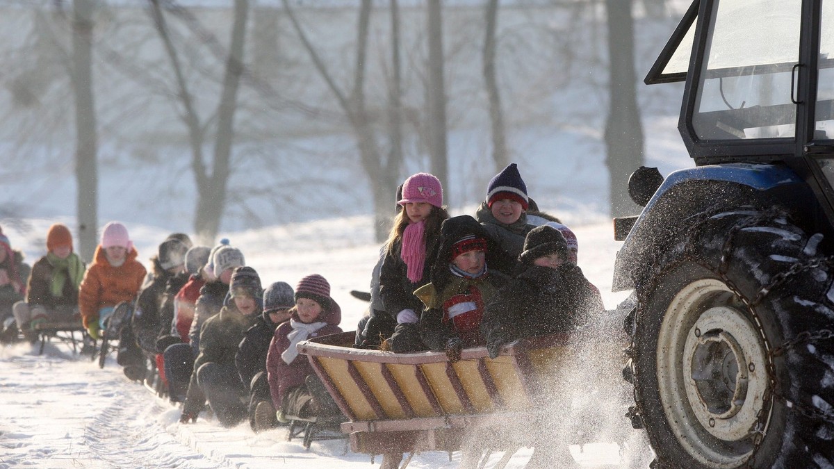 Kulig za traktorem w Janowie – kobieta i 6-letni chłopiec trafili do ...