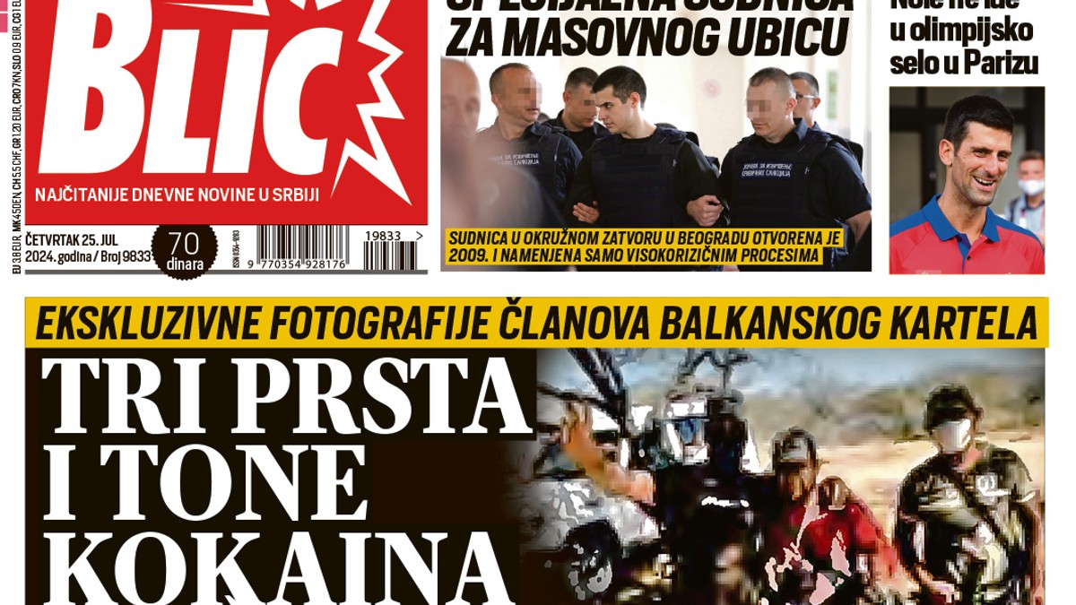 Naslovna strana za 25.7. - Blic