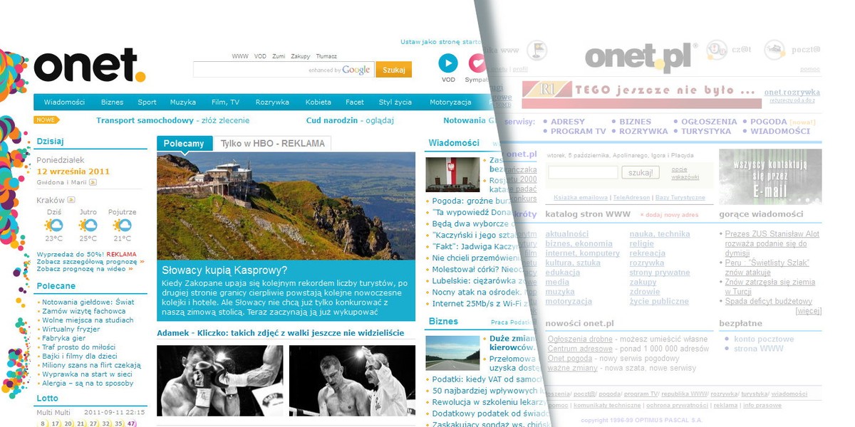 Jak zmieniał się Onet? - Wiadomości