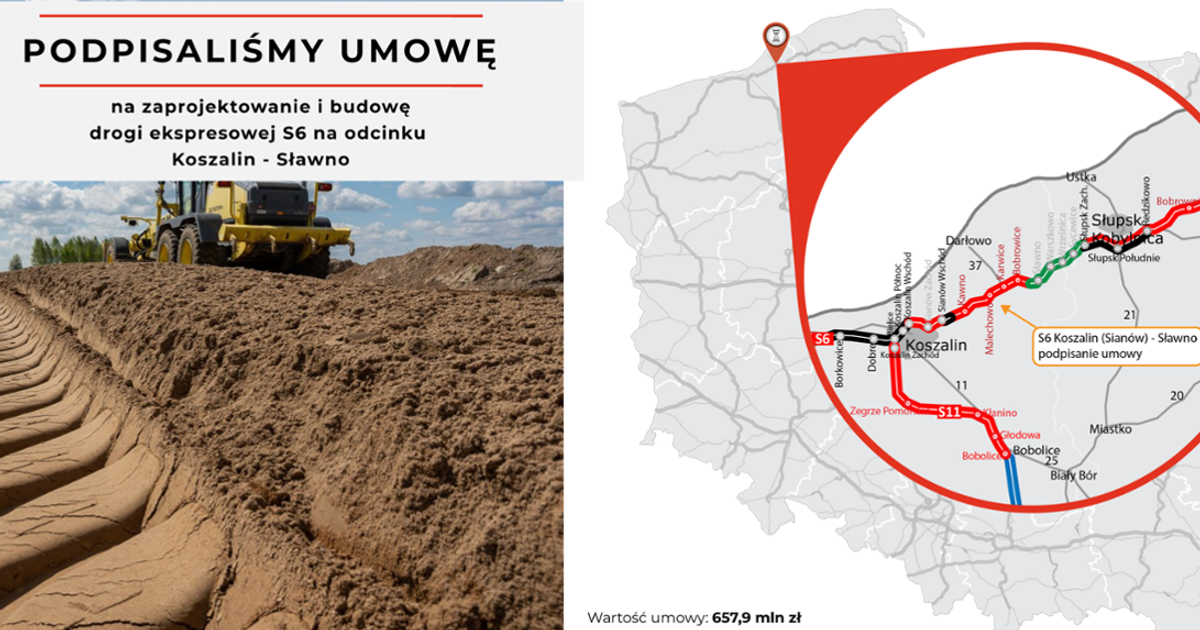 Droga S6: wiemy, kiedy "ekspresówka" połączy Koszalin ze Sławnem [MAPA]
