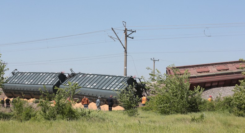 A freight train suspiciously went off the rails after a reported ...