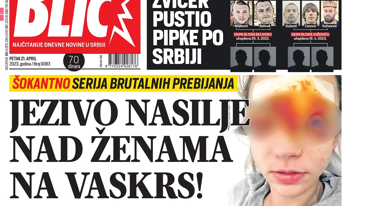 Naslovna za 21.4. - Blic