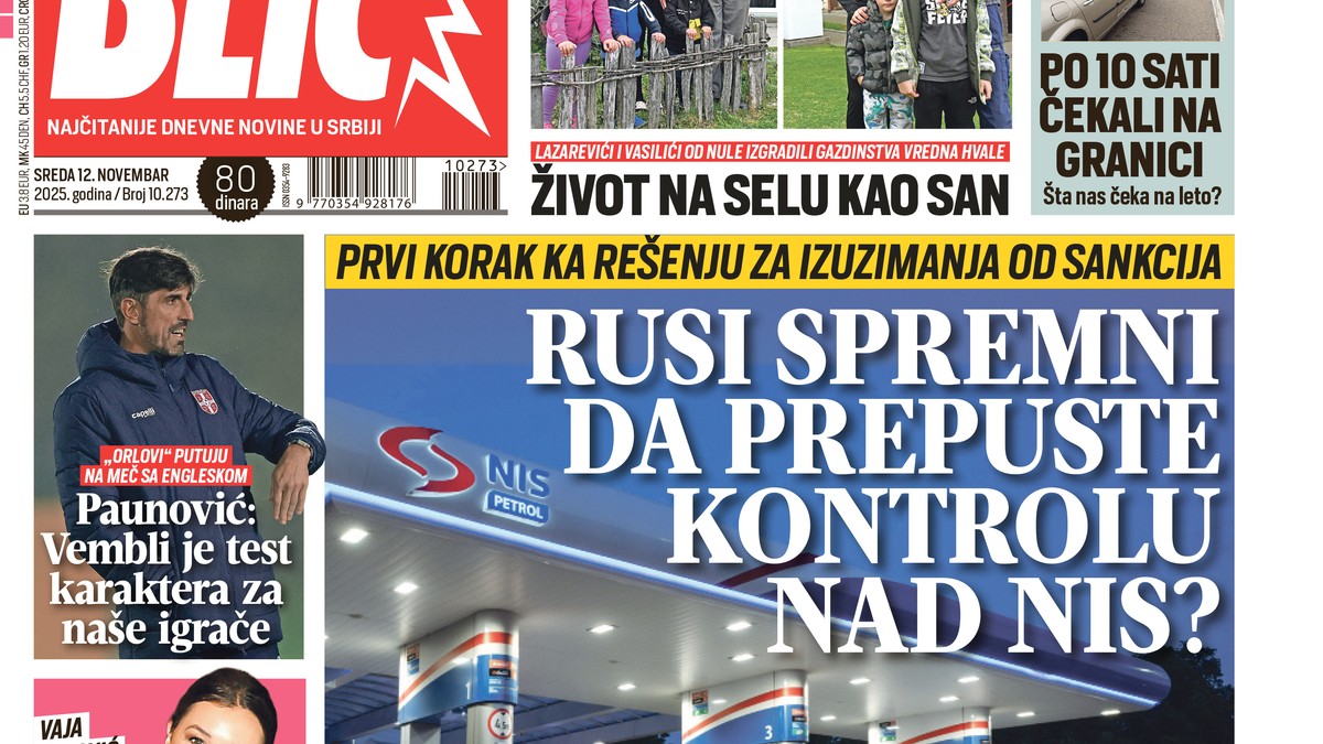 Naslovna strana za 12.11. - Blic