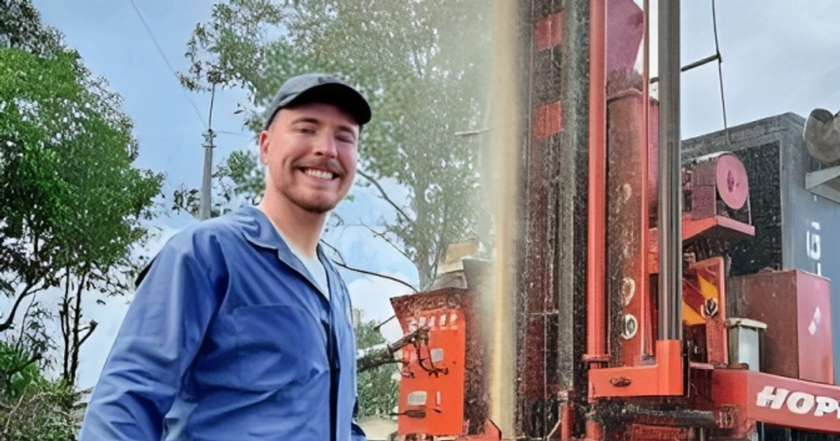 World - American YouTuber Jimmy Donaldson aka Mr. Beast drills 52 wells ...