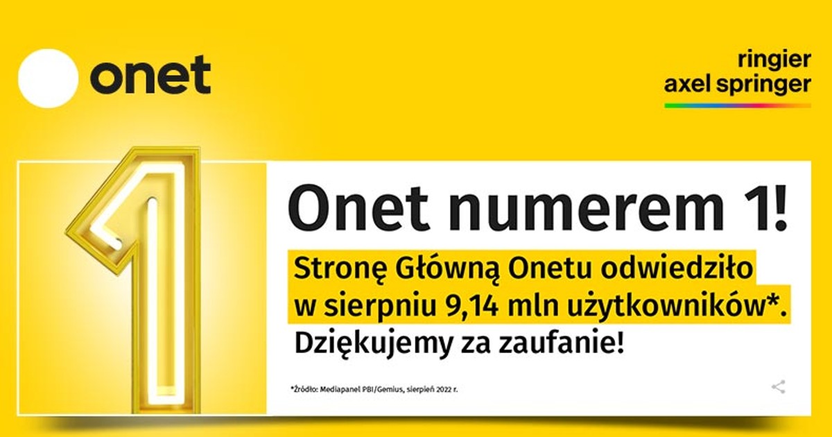 Strona Główna Onetu numerem jeden! Jesteśmy też liderem w innych ...