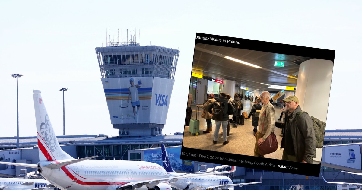 Janusz Waluś wylądował na Lotnisku Chopina. Towarzyszył mu Grzegorz ...