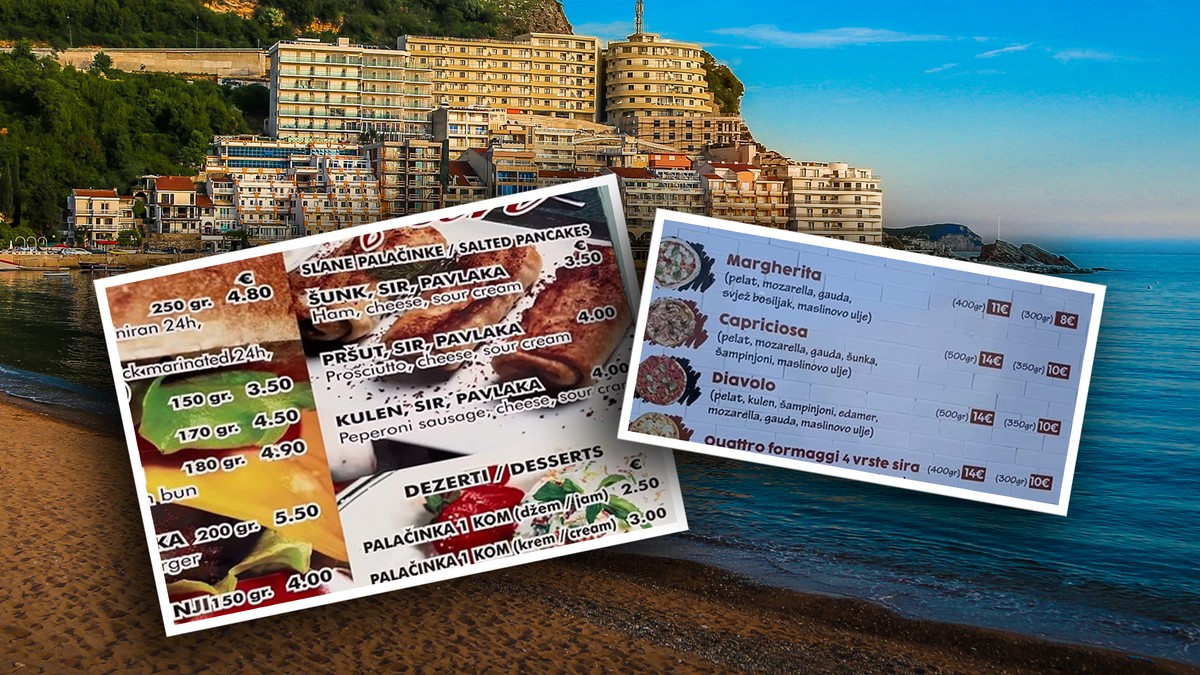 Cene hrane u Crnoj Gori preko leta razočarale turiste - Blic