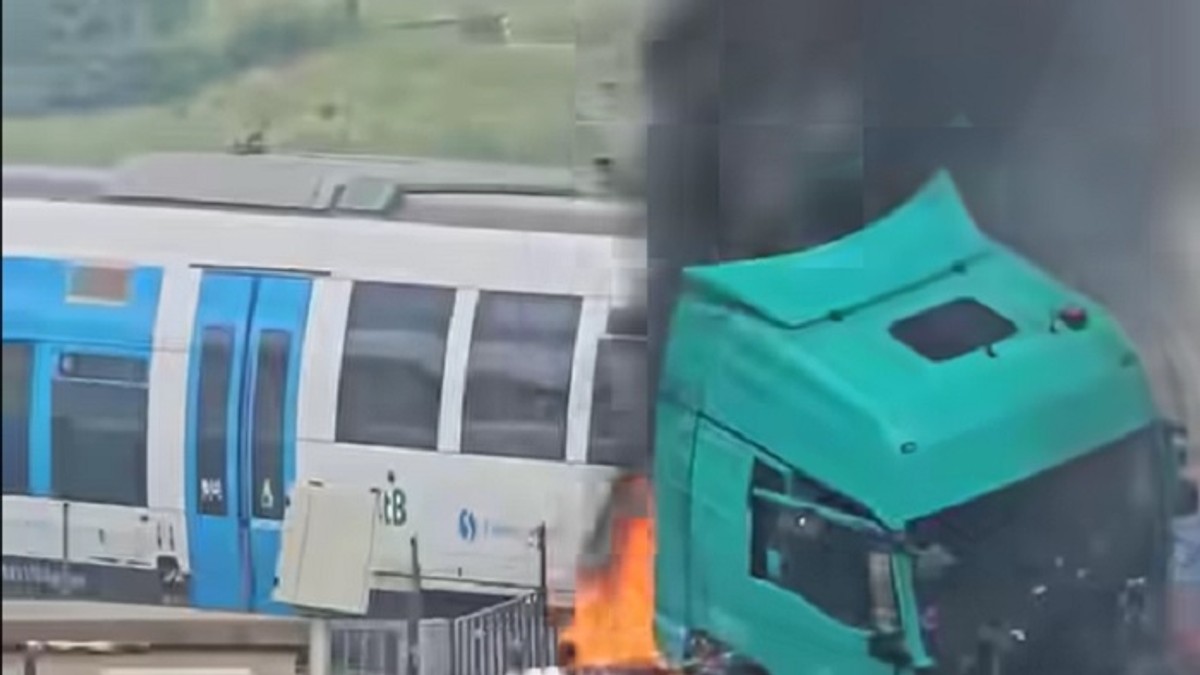 Sudarili se kamion i voz, pa buknuo požar: Tri osobe povređene, užas u Austriji - Blic