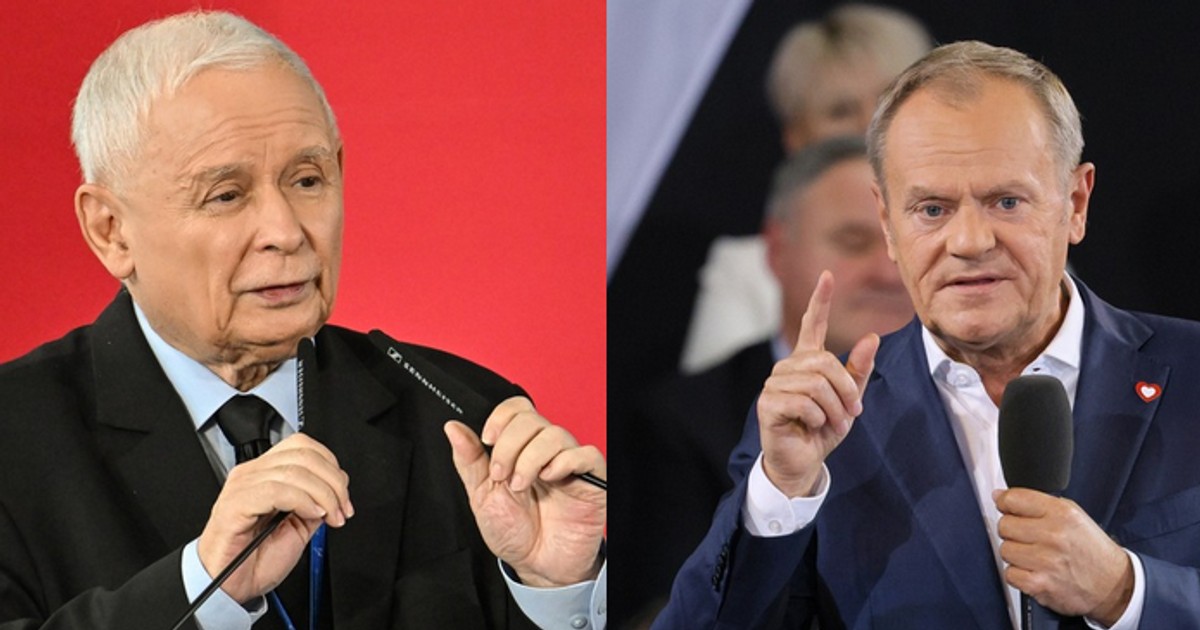 Burza po wystąpieniach Donalda Tuska i Jarosława Kaczyńskiego. "Dwa światy" - Wiadomości