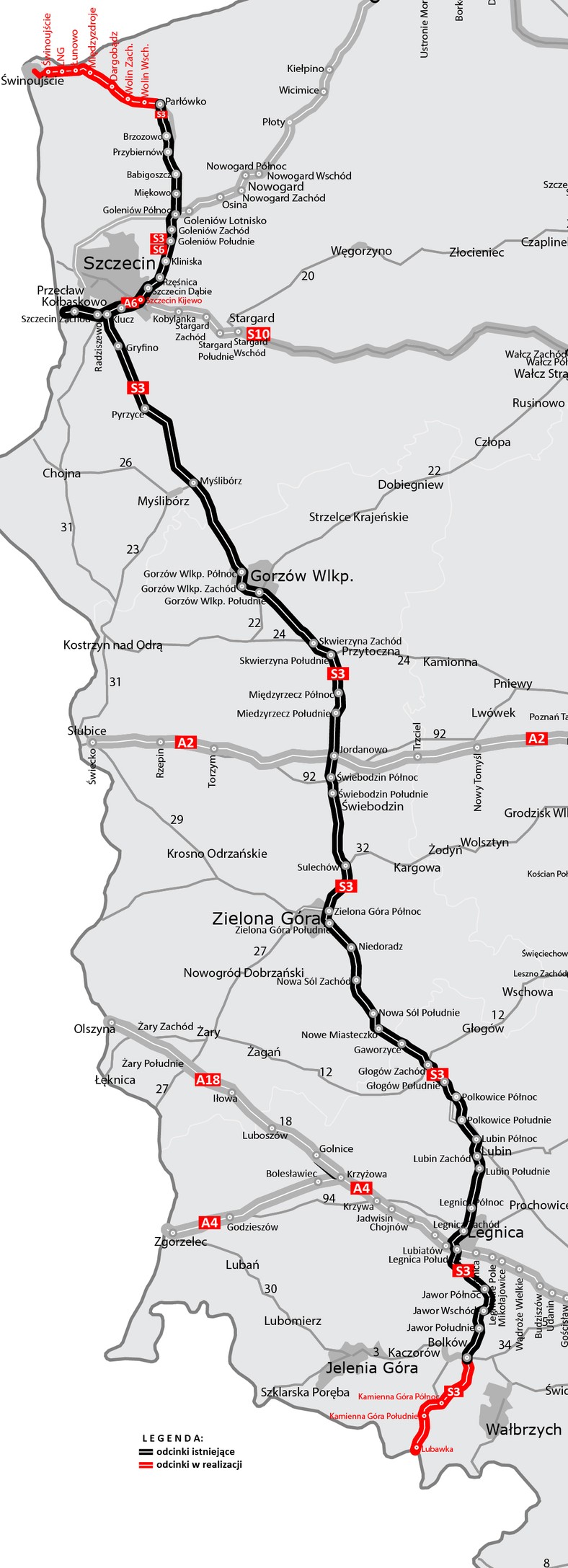 Droga S3 Świnoujście - Dargobądz ze zgodą na budowę, cała trasa gotowa ...
