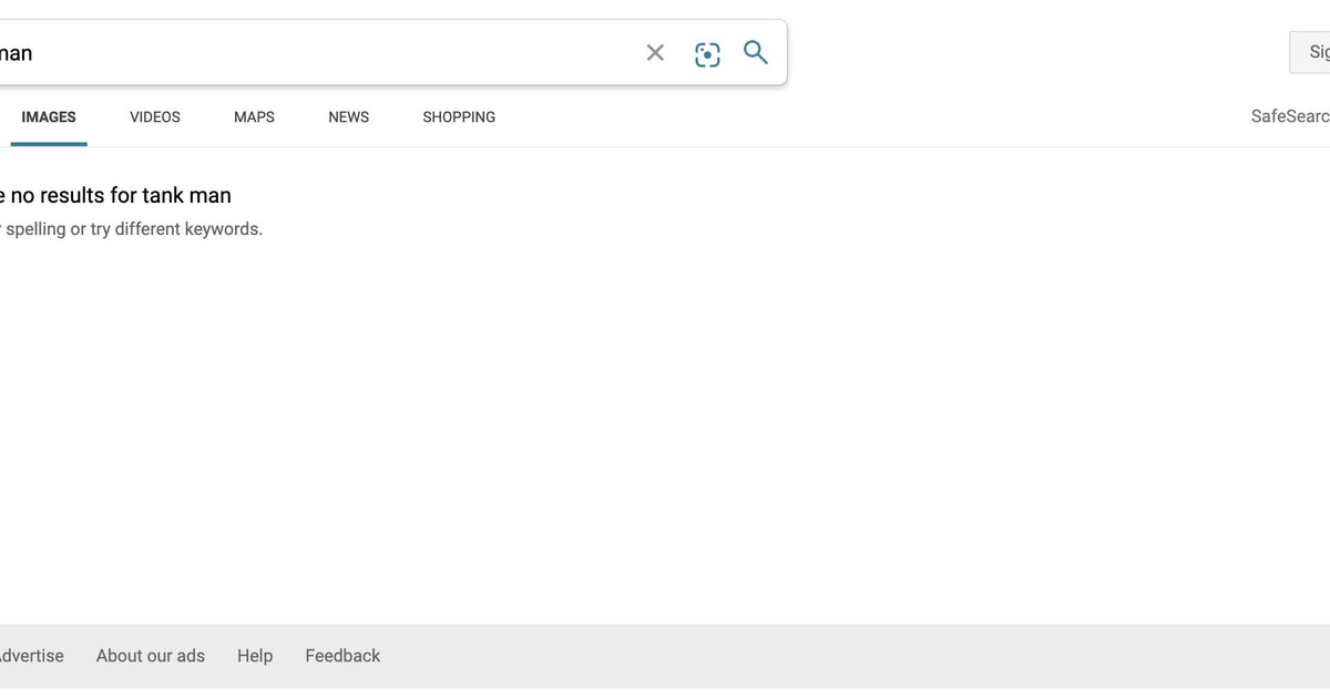 Microsoft Bing censored image searches related to the Tiananmen Square ...
