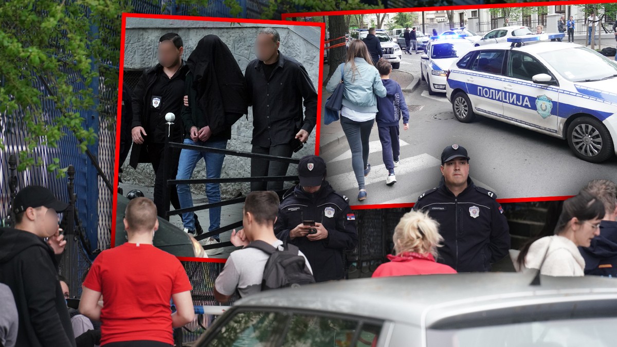 Prvi snimak privođenja maloletnika zbog pucnjave u školi na Vračaru - Blic