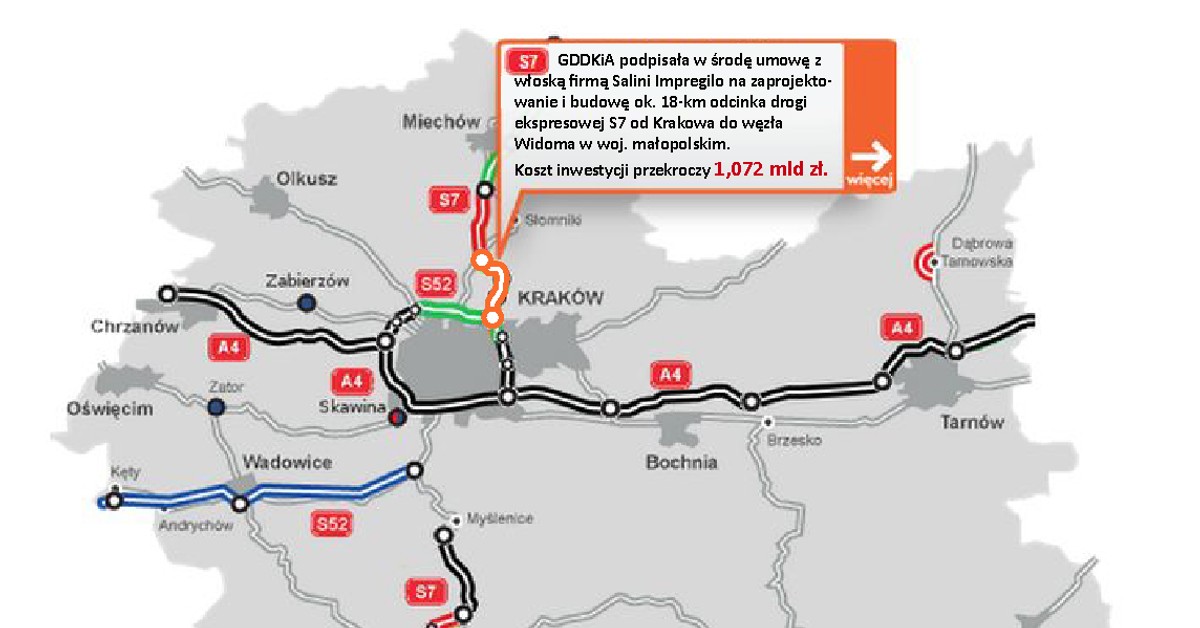 Kraków z lepszą komunikacją. Podpisano umowę na odcinek drogi ...