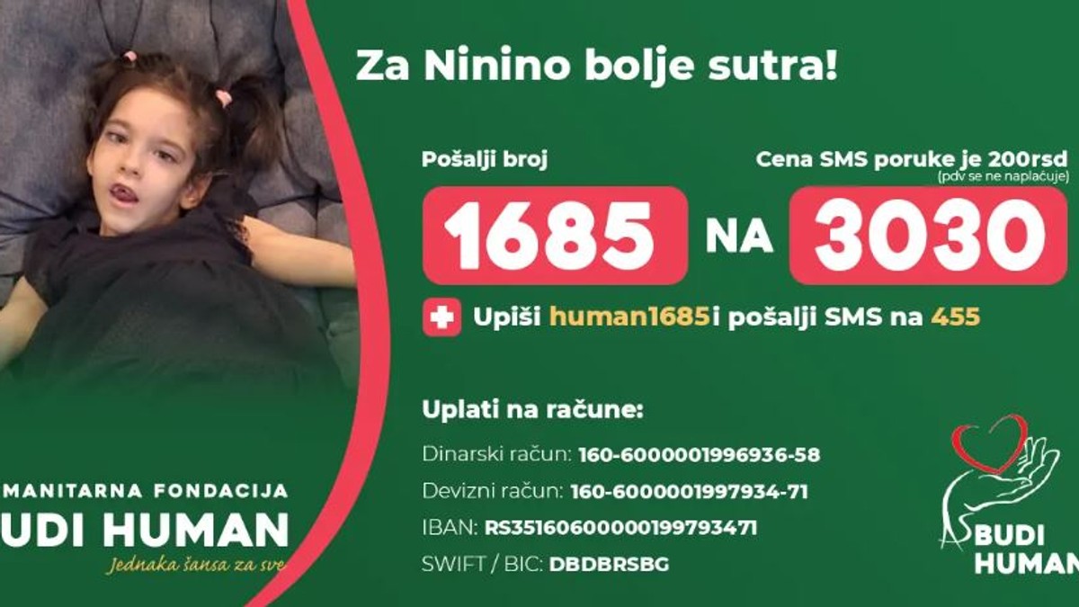 Mala Nina Blanuša bori se sa teškim dijagnozama, treba joj naša pomoć ...