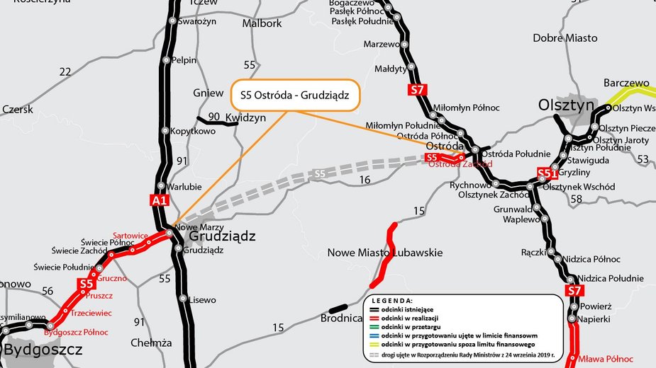 S5 Grudziąc-Ostróda: nowa inwestycja komunikacyjna - Olsztyn