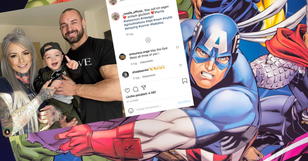 Juliane Forster wytatuowana mama z wizerunkami superbohaterów - Dziecko