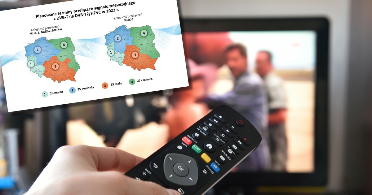 Uwaga na zmiany w telewizji naziemnej. Nowy standard DVB-T2/HEVC w pierwszych województwach