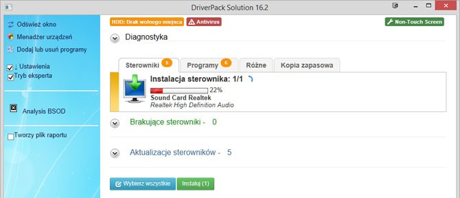 Sterowniki - wszystkie sterowniki do komputera i program do ich instalacji