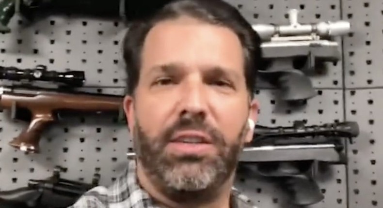 Donald Trump Jr. uses a wall of guns as backdrop to launch video attack ...