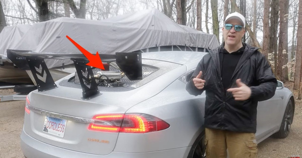 A YouTuber says he built a hybrid, diesel-powered Tesla with more than ...