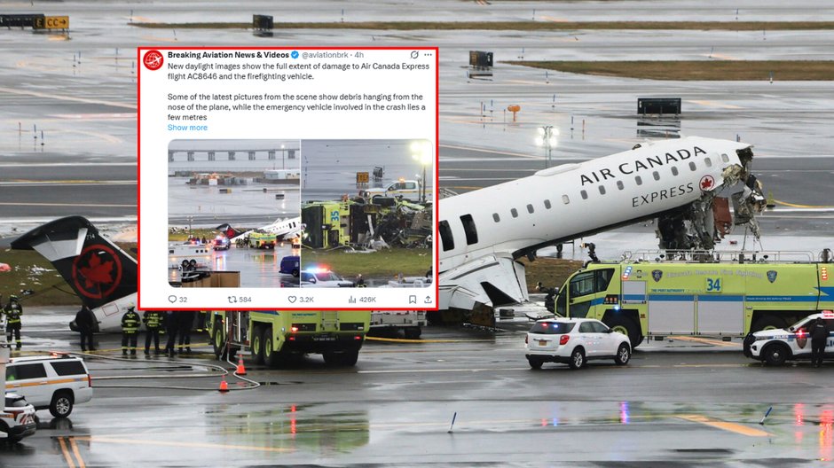 Cudem przeżyła katastrofę Air Canada. Służby znalazły stewardesę poza ...