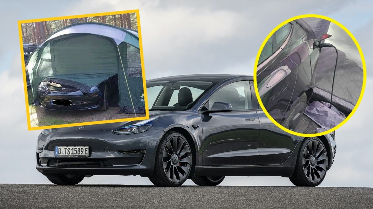 Zdradziła ich Tesla schowana w namiocie Skandal na kempingu w Łebie