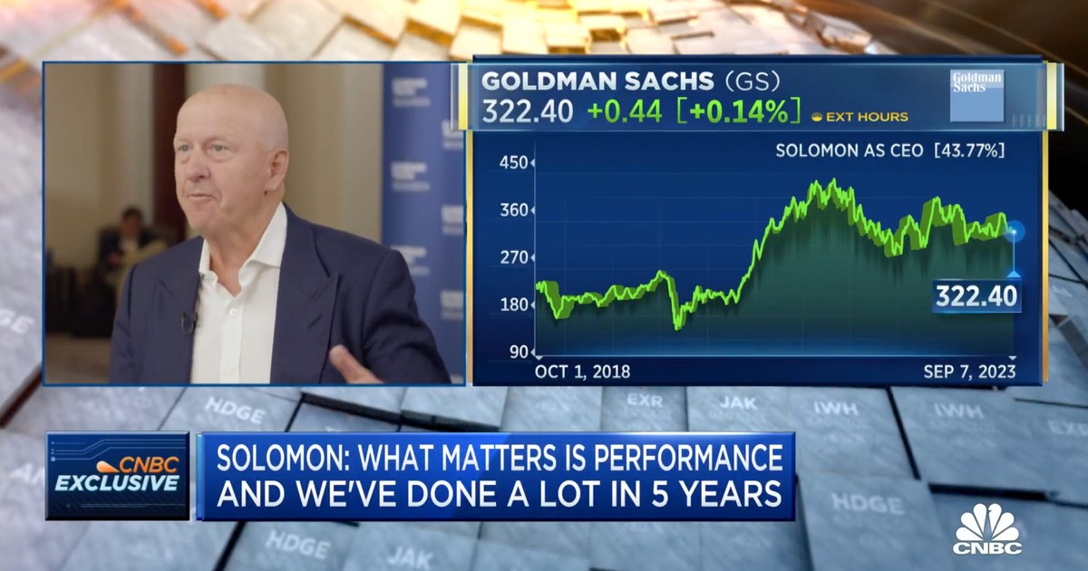 David Solomon defends his leadership of Goldman Sachs on CNBC. ‘I don’t ...
