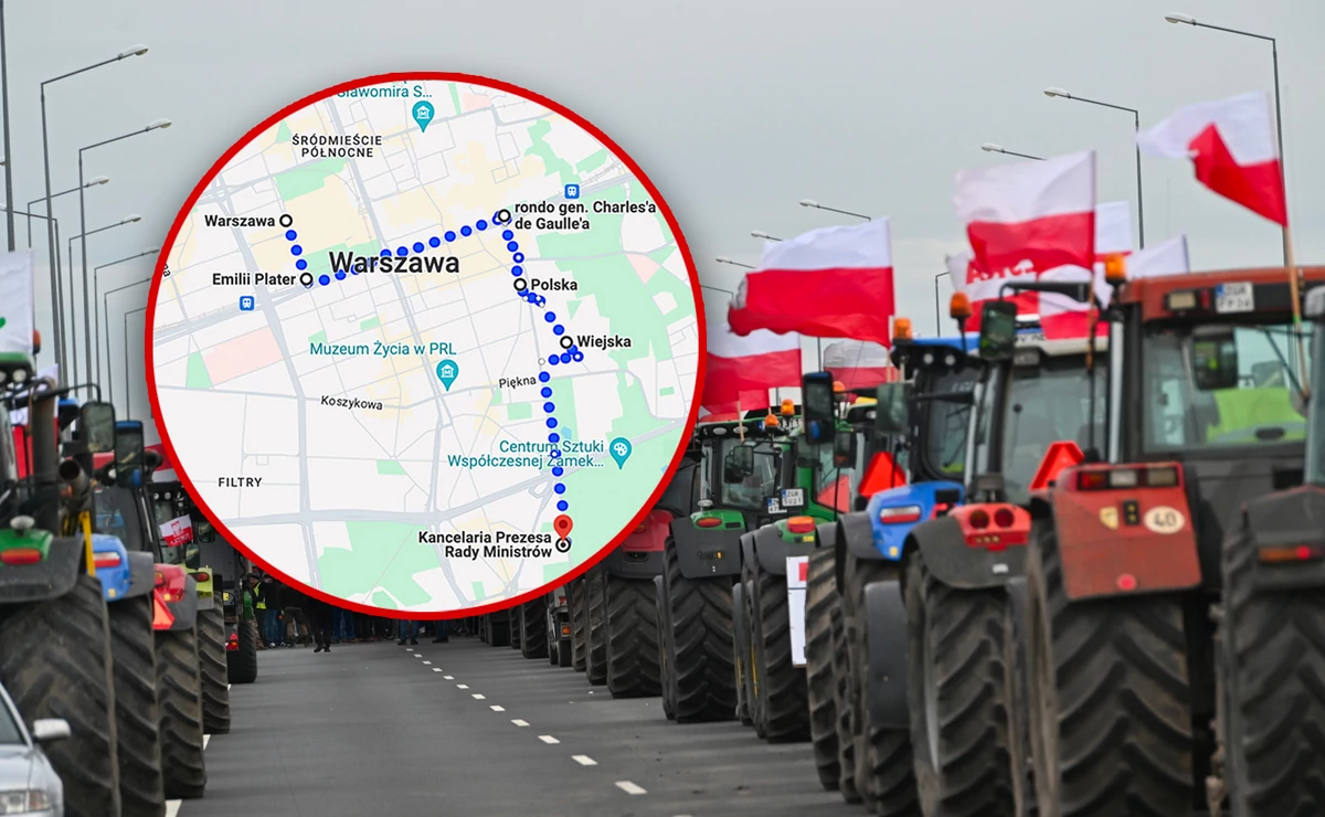 Protest rolników 27 lutego. Marsz gwiaździsty na Warszawę. Mapa i trasa ...