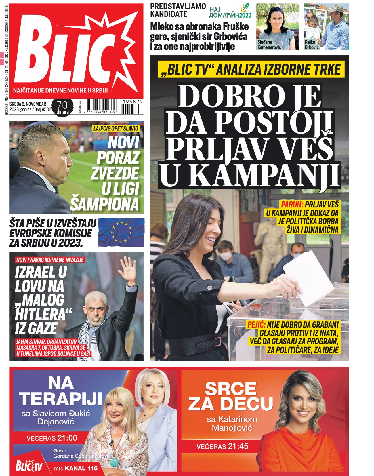 Naslovna strana za 08.11. - Blic