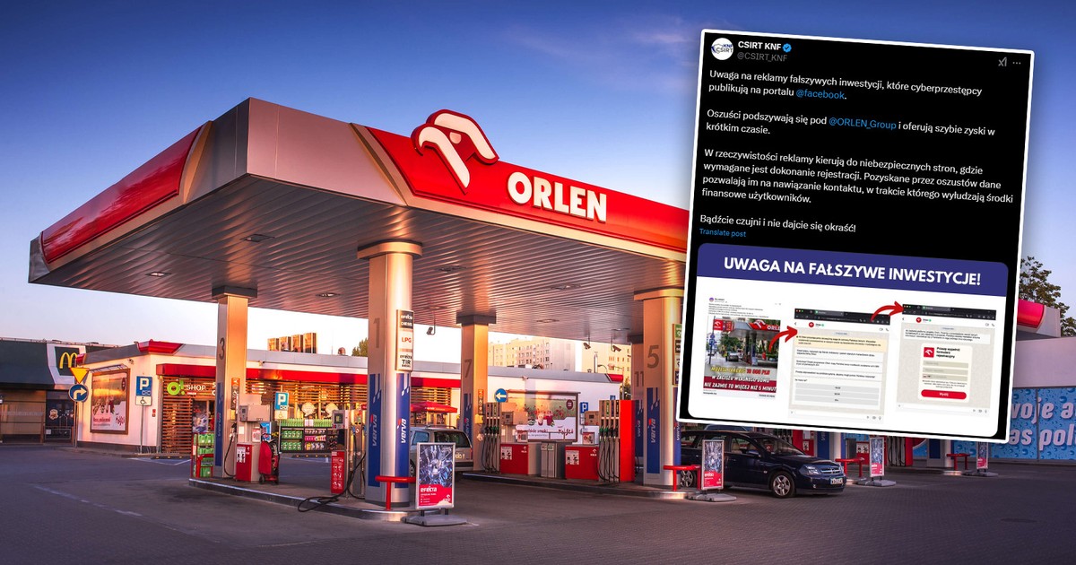 Ostrzeżenie przed oszustwami podszywającymi się pod Orlen