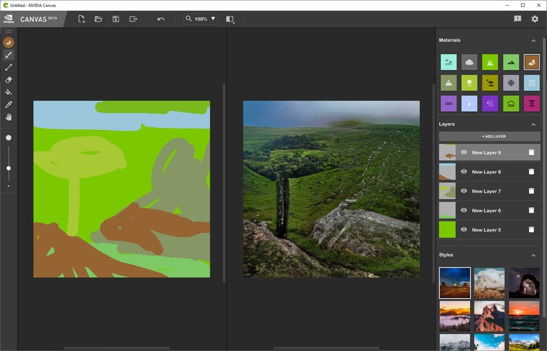 Nvidia Canvas dostępny. Z pomocą AI każdy będzie mógł zostać artystą