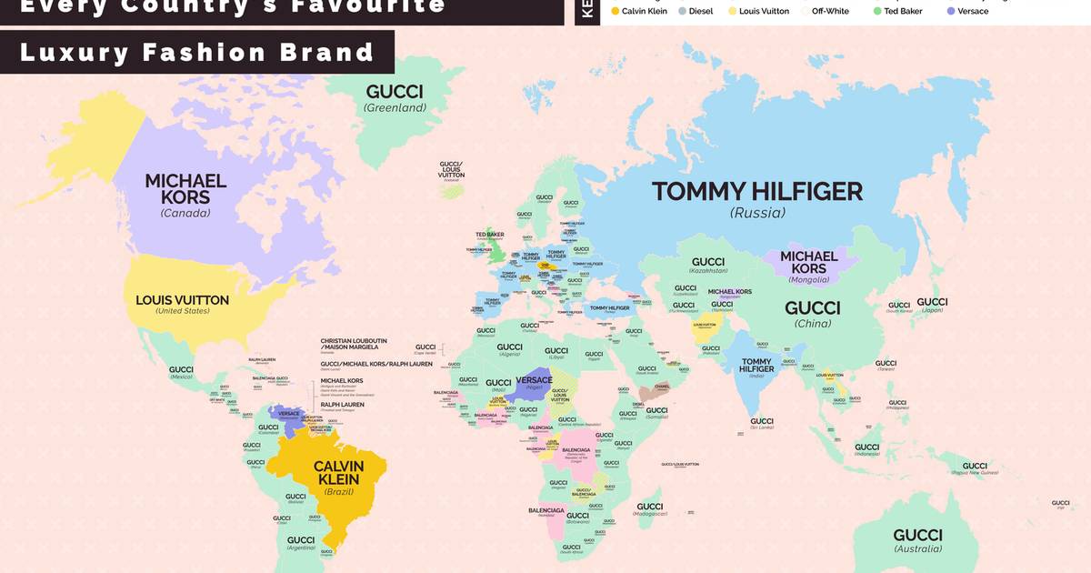 Tommy Hilfiger, Gucci, Calvin Klein - mapa ulubionych domów mody na ...