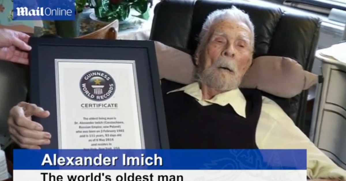 W wieku 111 lat zmarł Aleksander Imich, najstarszy mężczyzna na świecie ...